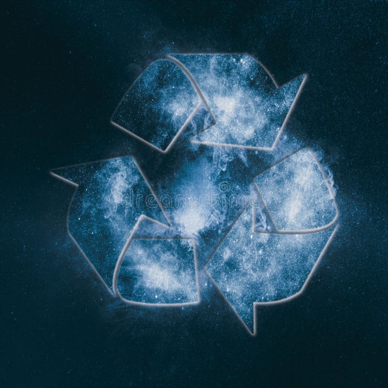 Recycle Sign. Abstract Night Sky Background Stock Illustration ...