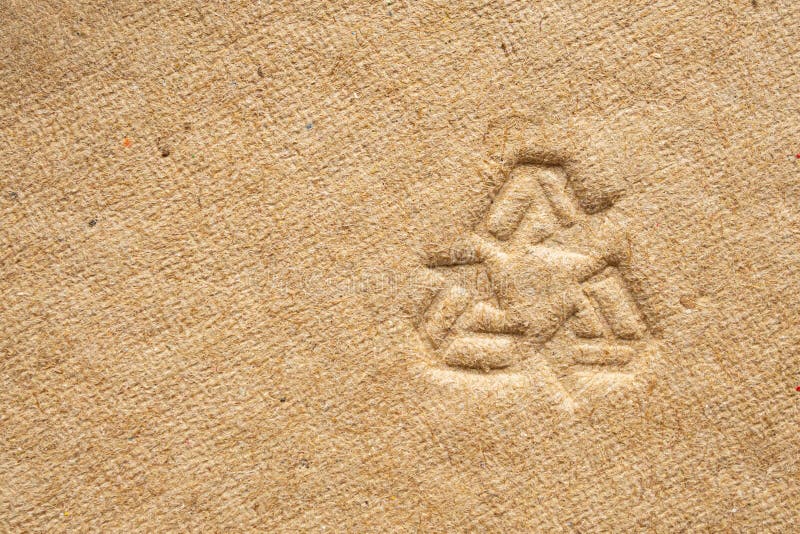 Recycle Sign on Brown Cardboard Paper Texture Background Stock Image ...