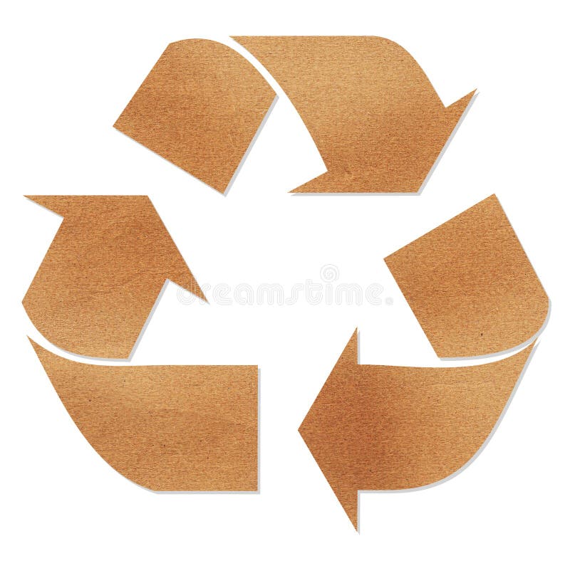 Recycle Sign on Brown Paper Stock Photo - Image of love, craft: 26250272