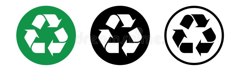 Recycle Sign Different Format. Eco Environments Round Buttons Stock ...