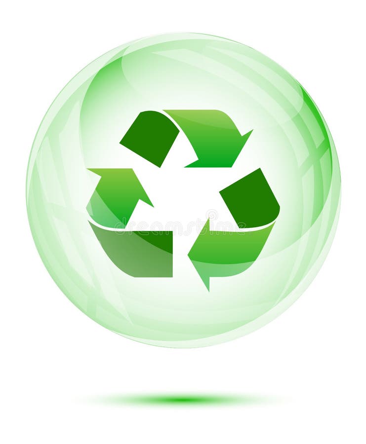 Green glass recycle symbol stock illustration. Illustration of symbol ...
