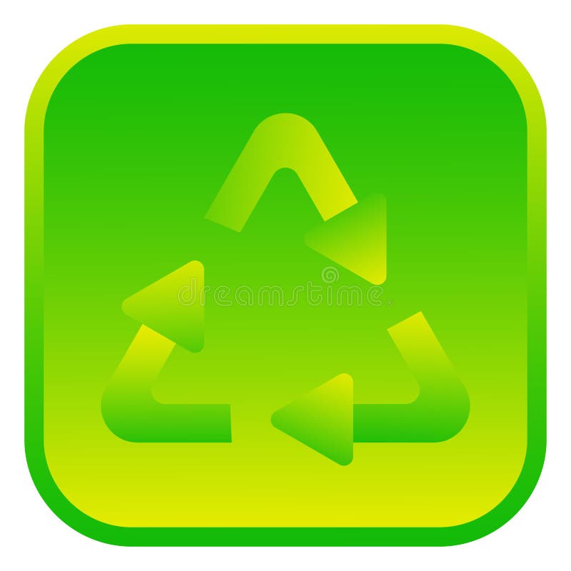 Recycle Sign. Green Triangle. Isolated Web Icon. Stock Vector ...