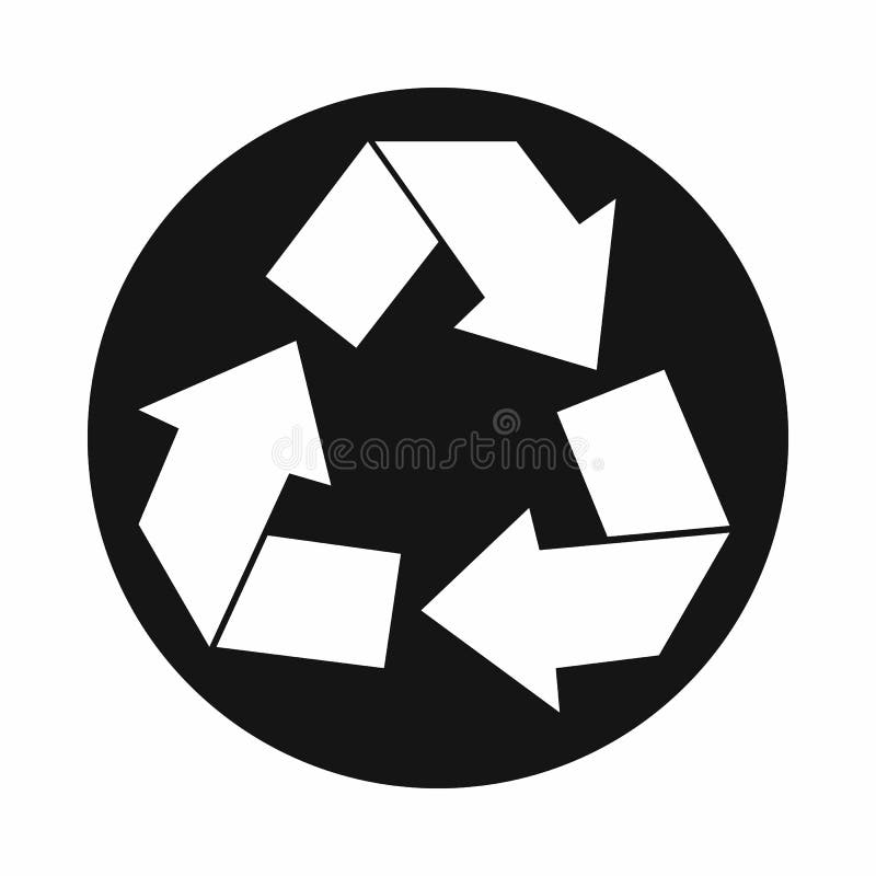 Recycle Sign Icon, Simple Style Stock Vector - Illustration of return ...