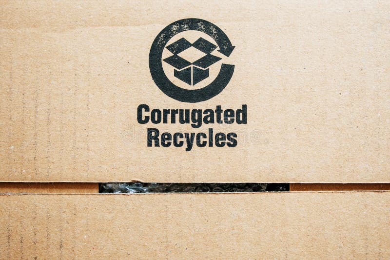 Recycle Sign Isolated on Cardboard Stock Photo - Image of environment ...