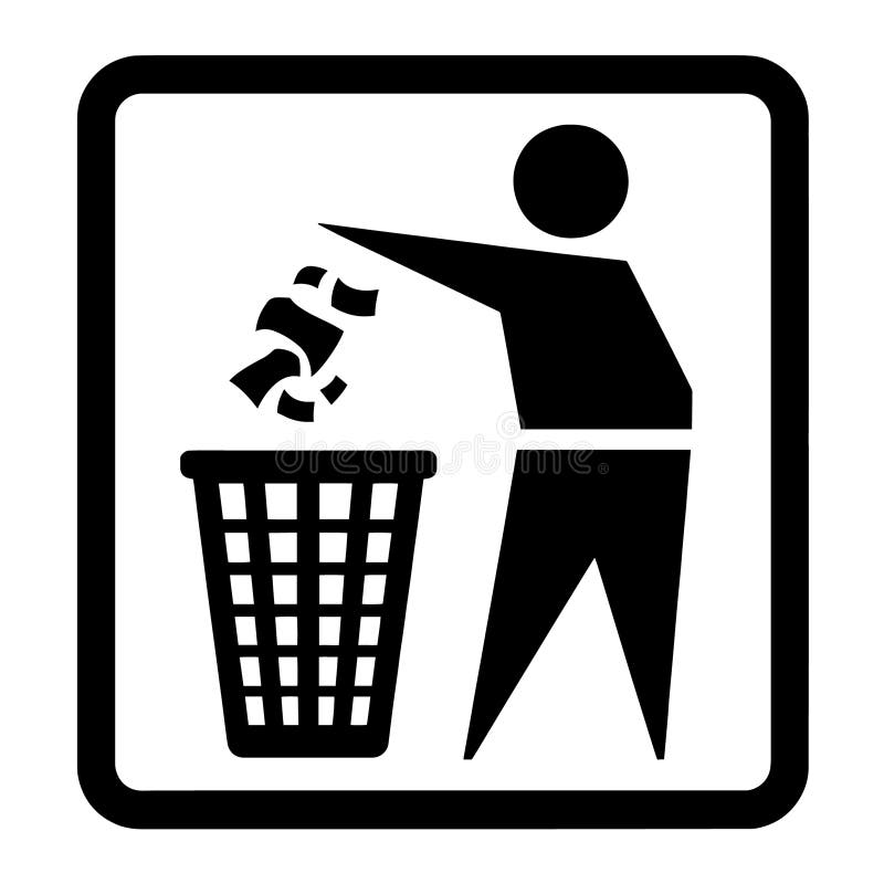 Recycle Sign, Human Figure Throw Garbage Stock Illustration ...
