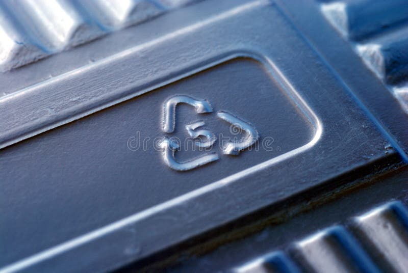 Recycle Sign Number 5 on a Plastic Box Stock Photo - Image of symbols ...