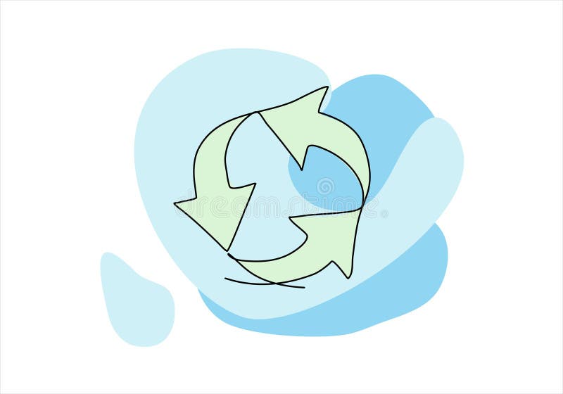 One Line Drawing Recycle Stock Illustrations – 348 One Line Drawing ...