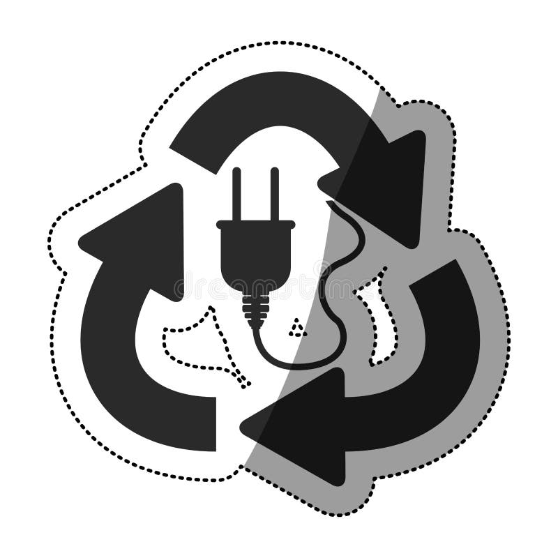 Recycle Sign and Plug Design Stock Illustration - Illustration of ...
