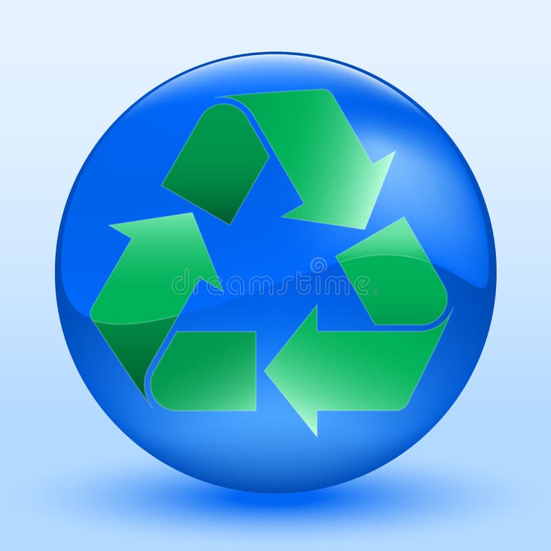 Sphere with recycle arrows stock vector. Illustration of shadow - 8651582