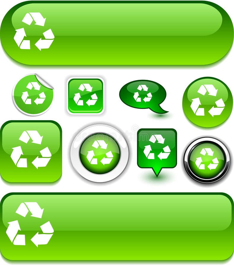 Recycle button icon stock vector. Illustration of conservation - 6050378