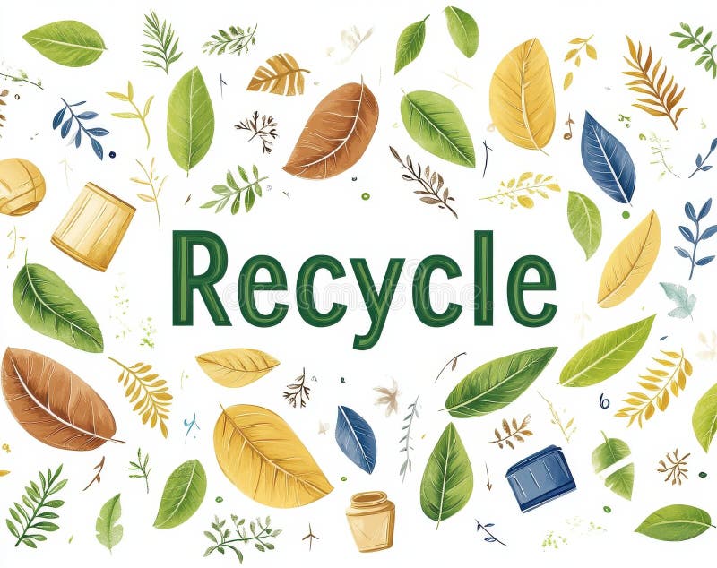Recycle Slogan with Nature-inspired Leaves and Patterns Promoting ...
