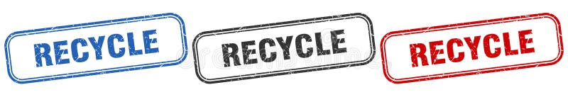 Recycle Square Isolated Sign Set. Recycle Stamp Stock Vector ...