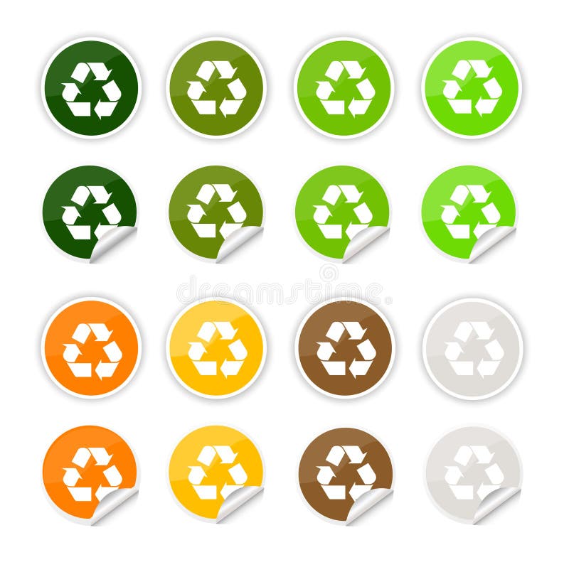 Recycle stickers , icons stock vector. Illustration of energy - 10214698