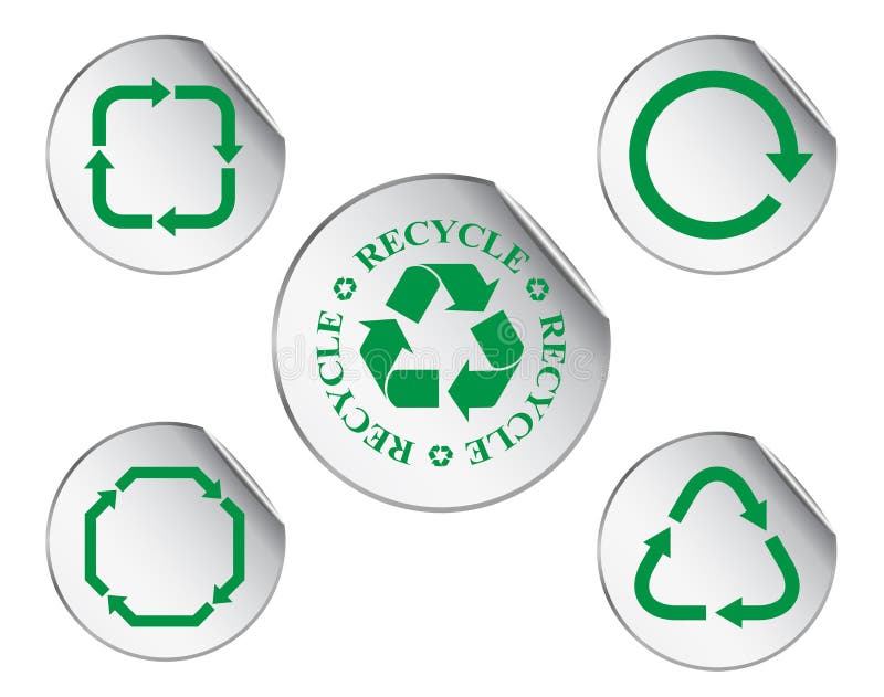 Recycle stickers stock illustration. Illustration of clean - 12061471