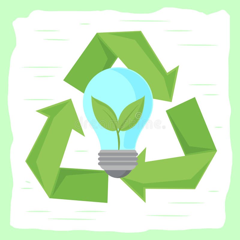 Recycle and Sustainable Energy Stock Illustration - Illustration of ...