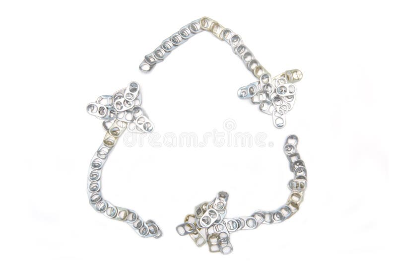Recycle Symbol from Aluminum Pull Ring Stock Photo - Image of white ...