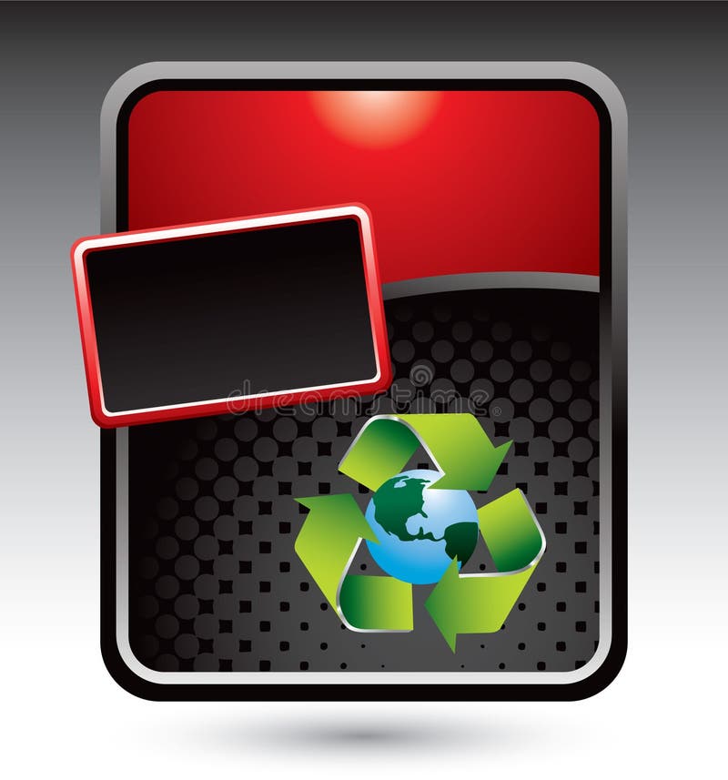 Recycle Symbol Around Earth on Red Stylized Ad Stock Vector ...