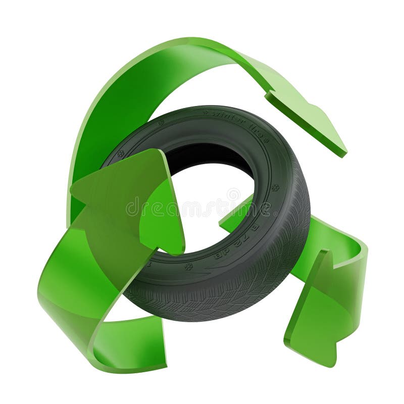 Recycling Symbol with Green Turning Arrows. 3D Illustration Stock ...