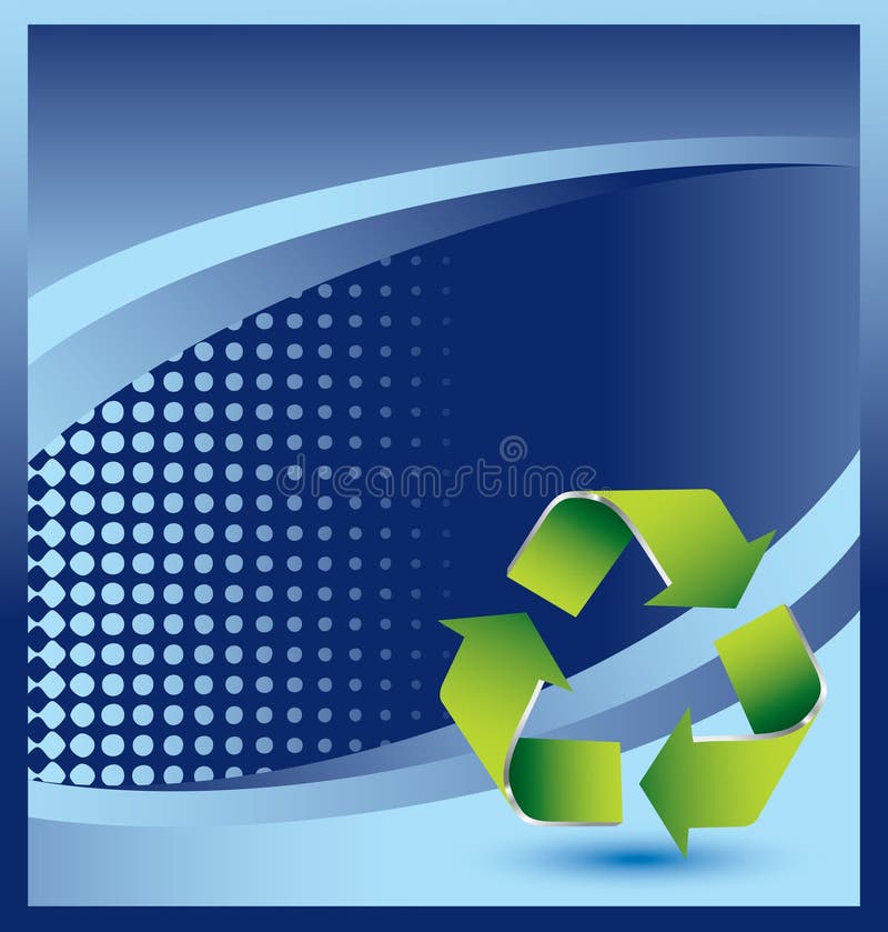 Recycle Symbol on Blue Halftone Advertisement Stock Vector ...
