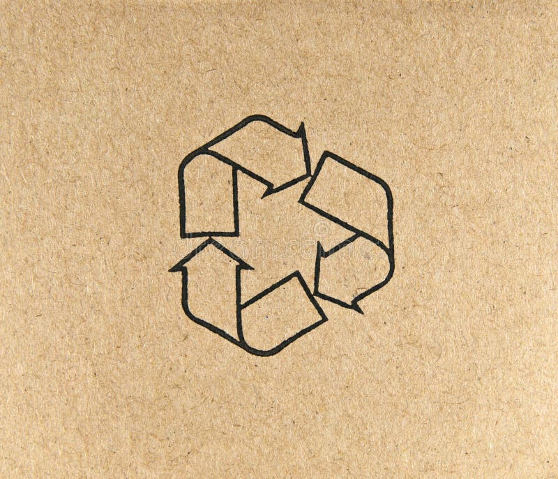 Recycle Symbol on Brown Paper Stock Image - Image of arrow, recycled ...
