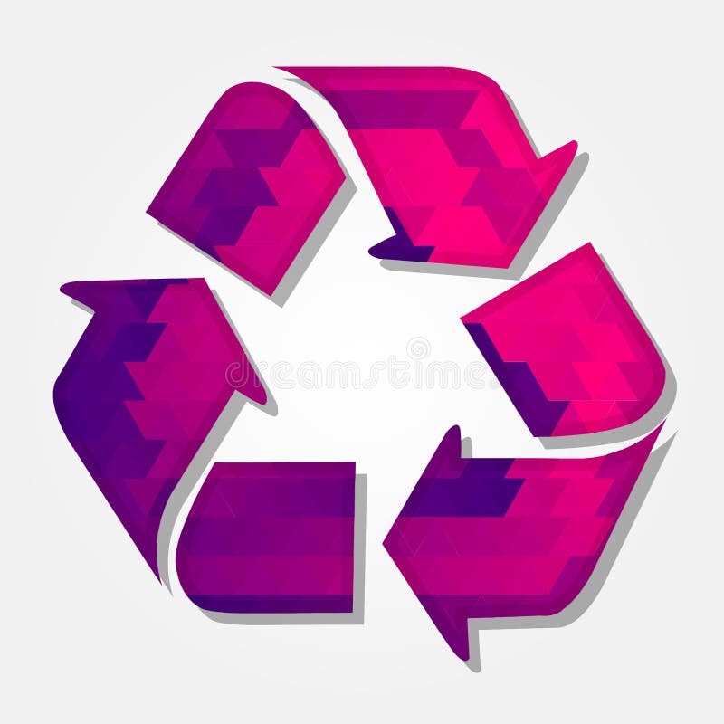 Recycle Symbol with Colorful Triangles Stock Vector - Illustration of ...