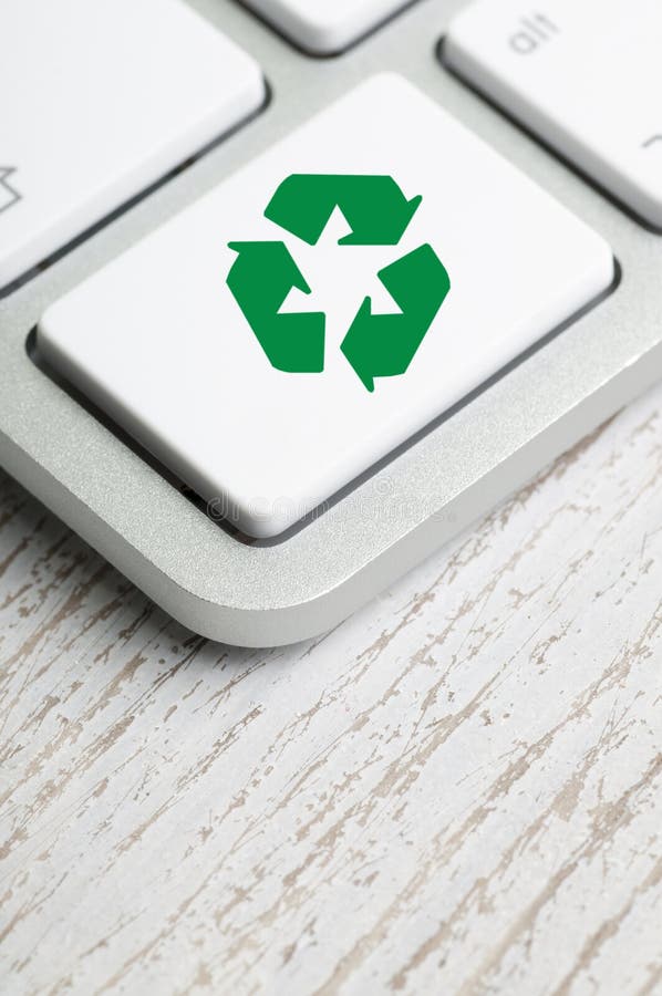 Recycle Symbol on a Computer Keyboard Stock Photo - Image of equipment ...