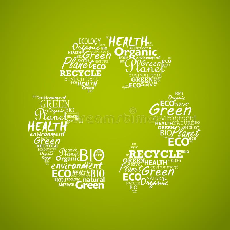 Recycle Symbol Created from Words. Stock Vector - Illustration of life ...