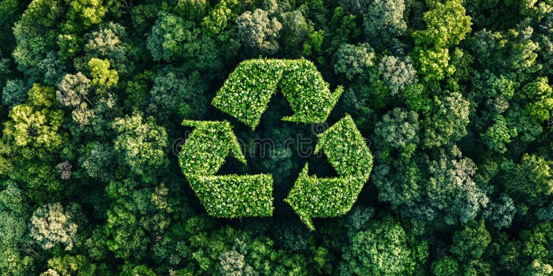 Recycle symbol in forest stock illustration. Illustration of arrow ...