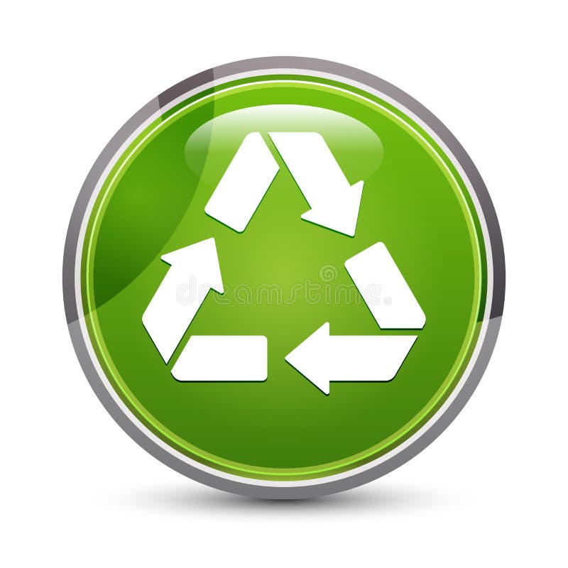 Recycle Symbol Icon Elegant Green Round Button Vector Illustration ...