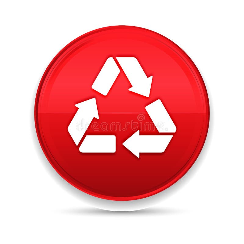 Recycle Symbol Icon Shiny Luxury Design Red Button Vector Stock Vector ...