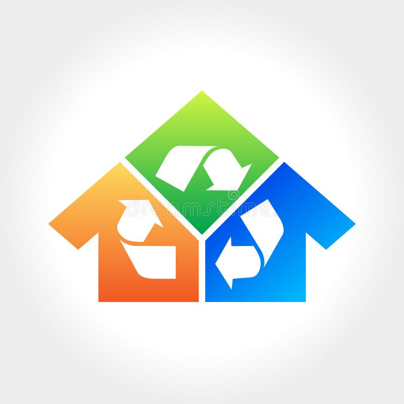 Recycle Symbol Inside House, Vector Illustration Stock Vector ...
