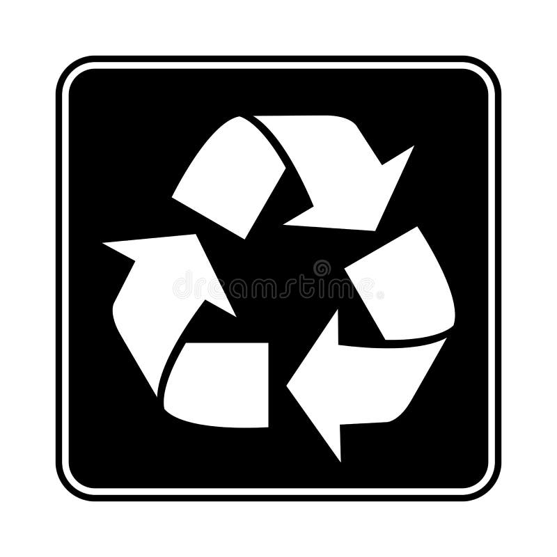 Recycle Square Symbol stock illustration. Illustration of isolated ...