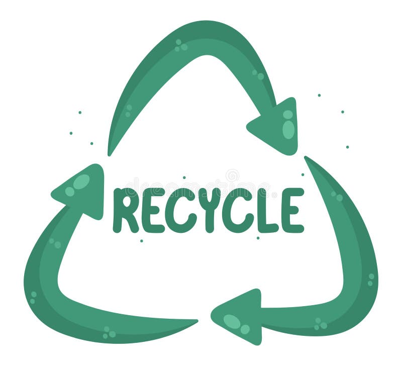 Recycle Symbol and Lettering Stock Vector - Illustration of icon ...