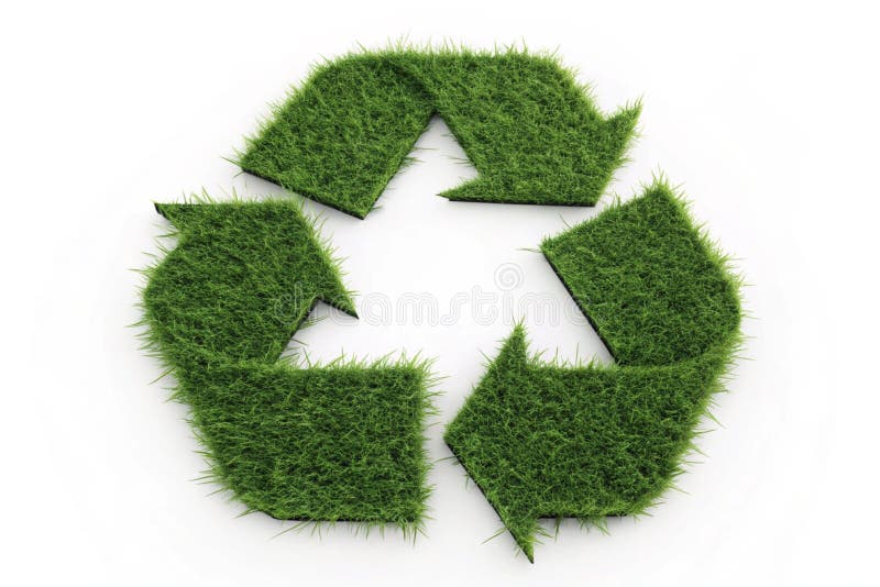 Recycle Symbol Made of Grass - Generated by Ai Stock Illustration ...