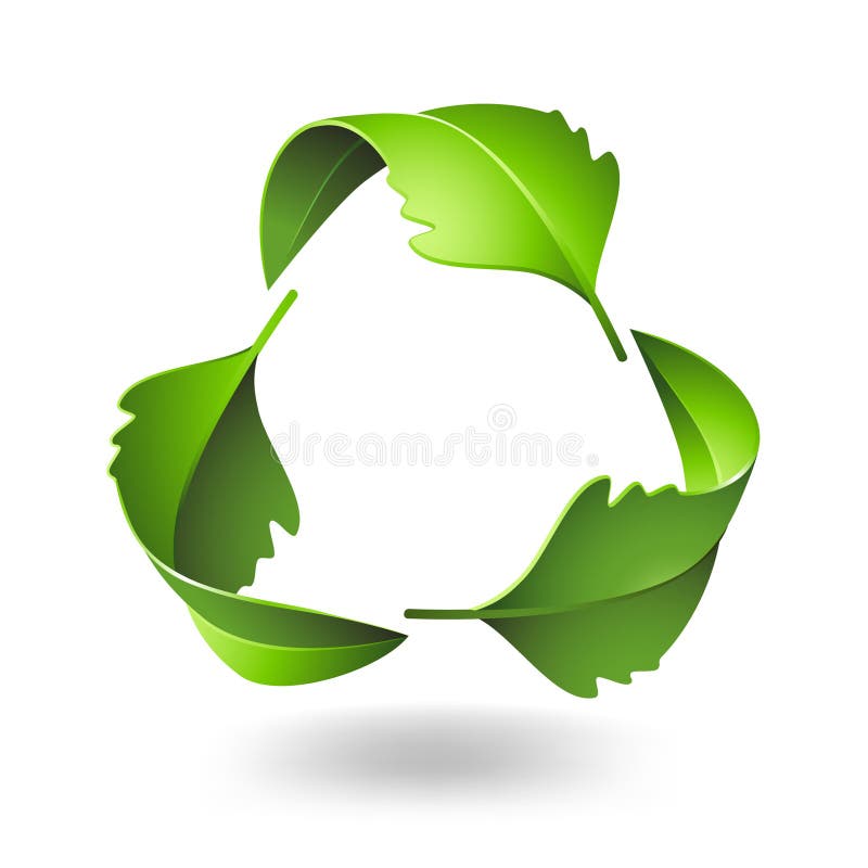 Recycle Symbol with Oak Leaves Stock Vector - Illustration of original ...