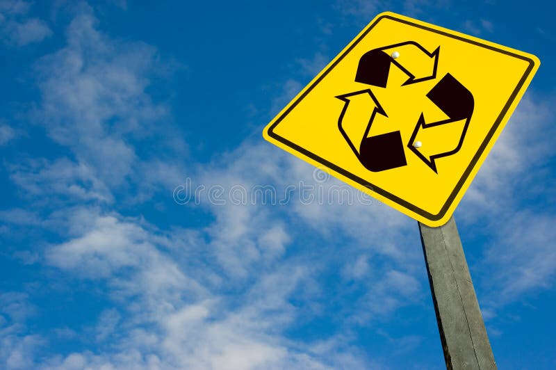 Recycle Symbol on Traffic Sign. Stock Image - Image of centre ...