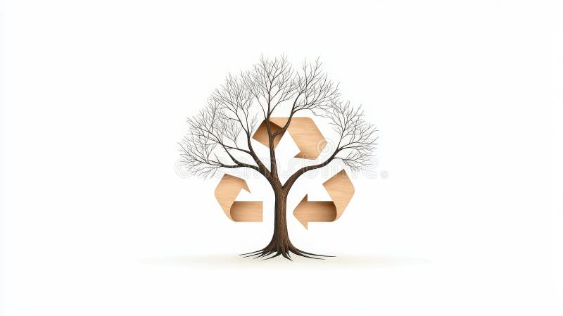 Recycle Symbol and Tree Concept for Environmental Sustainability and ...
