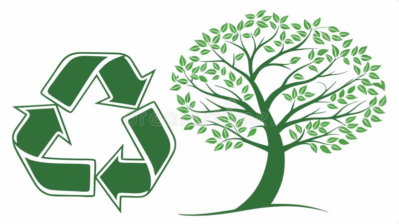 Recycle Symbol with Tree Inside, Environmental Sustainability and Green ...