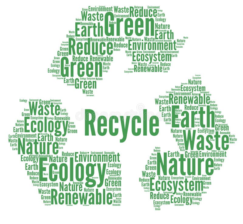Recycle symbol word cloud stock illustration. Illustration of ...
