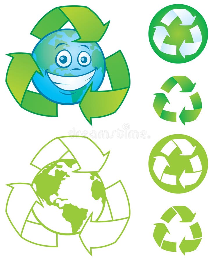 Recycle Symbols stock vector. Illustration of icon, globe - 9102841