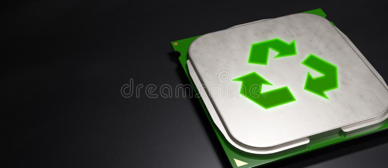 Recycle Green Technology Concept. 3D Render Stock Illustration ...