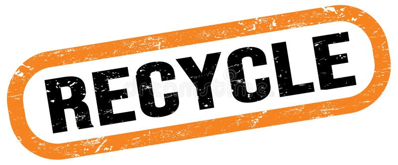RECYCLE, Text Written on Orange-black Stamp Sign Stock Illustration ...