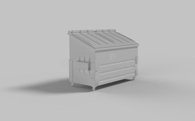 Grey Recycled Trash Dumpster 3d Illustration Stock Illustration ...