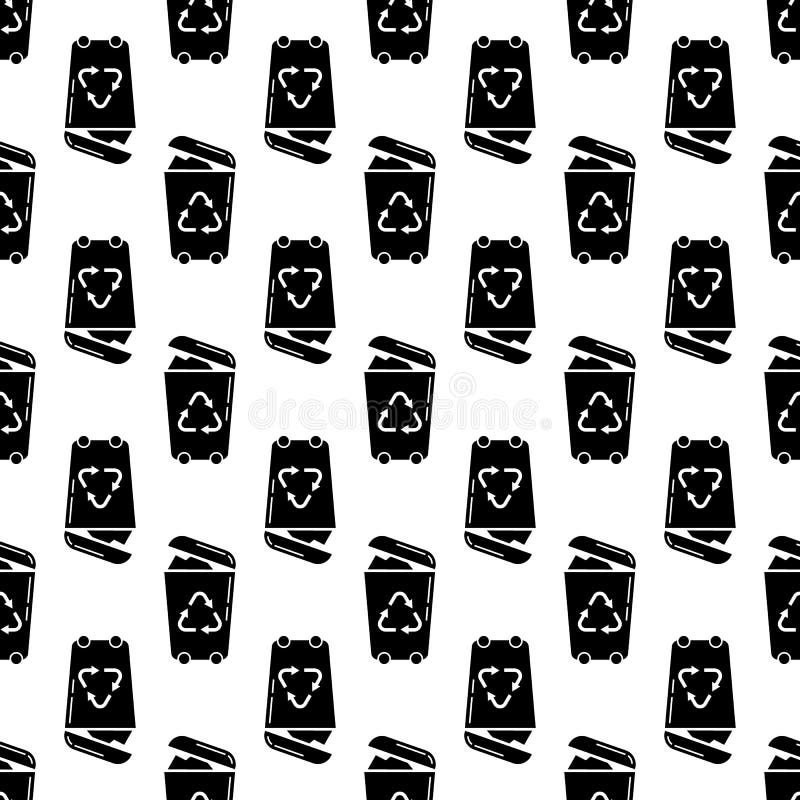 Recycle Trash Can Pattern Seamless Vector Stock Vector - Illustration ...
