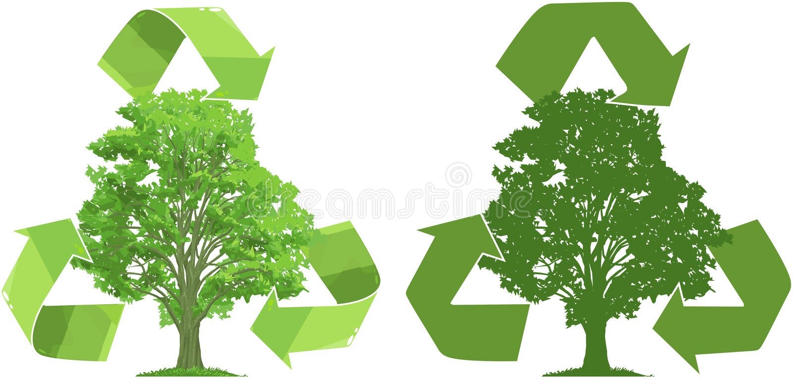 Recycle symbol and trees stock vector. Illustration of symbol - 10984492