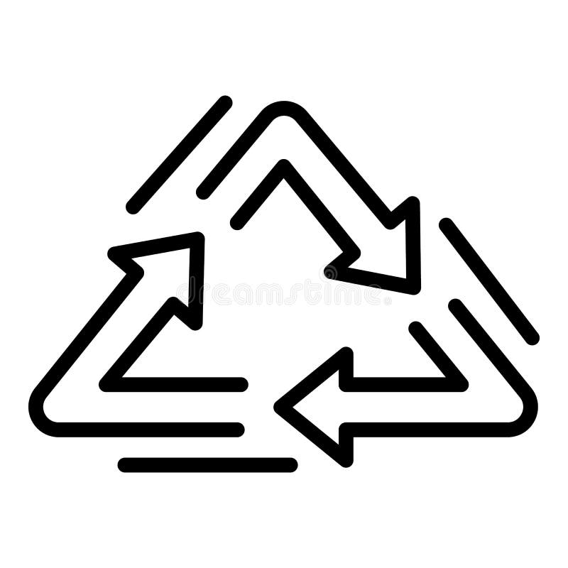 Recycle Triangle Arrow Outline Vector Icon. Eco Waste and Organic ...