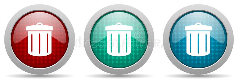 Recycle Vector Icon Set, Glossy Web Buttons Collection Stock Vector ...