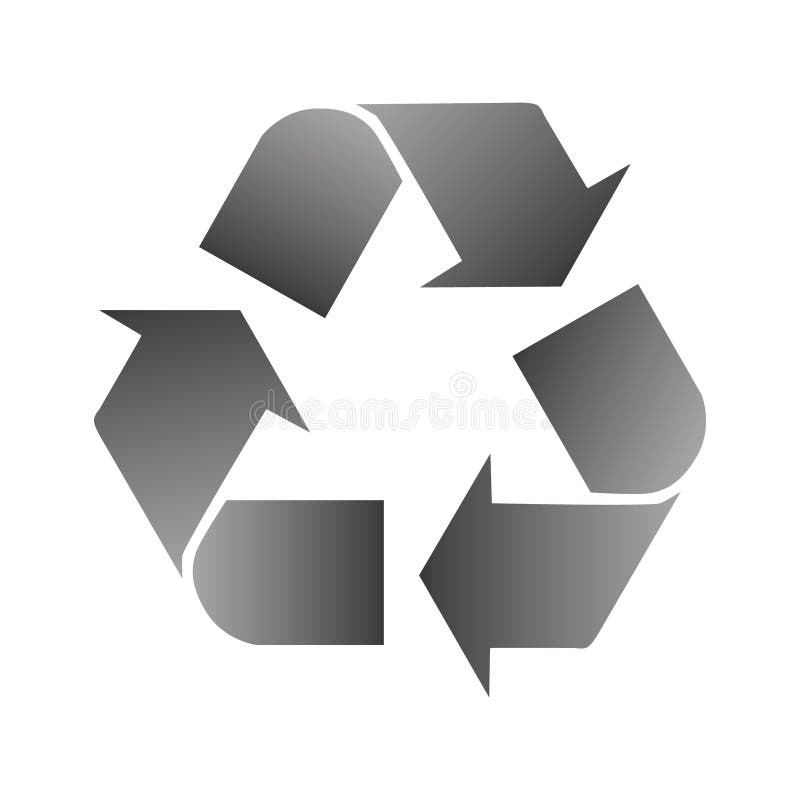 Recycle Vector Icon. Style is Flat Symbol, Gray Color, Rounded Angles ...