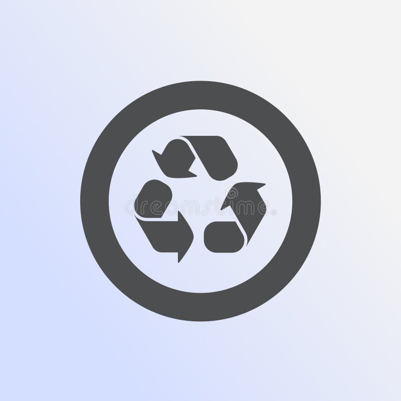 Recycle Vector Icon. Style is Flat Symbol, Gray Color, Rounded Angles ...