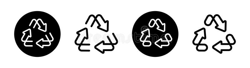 Recycle Vector Icons. Refresh Icon Set. Reuse Icons Stock Illustration ...